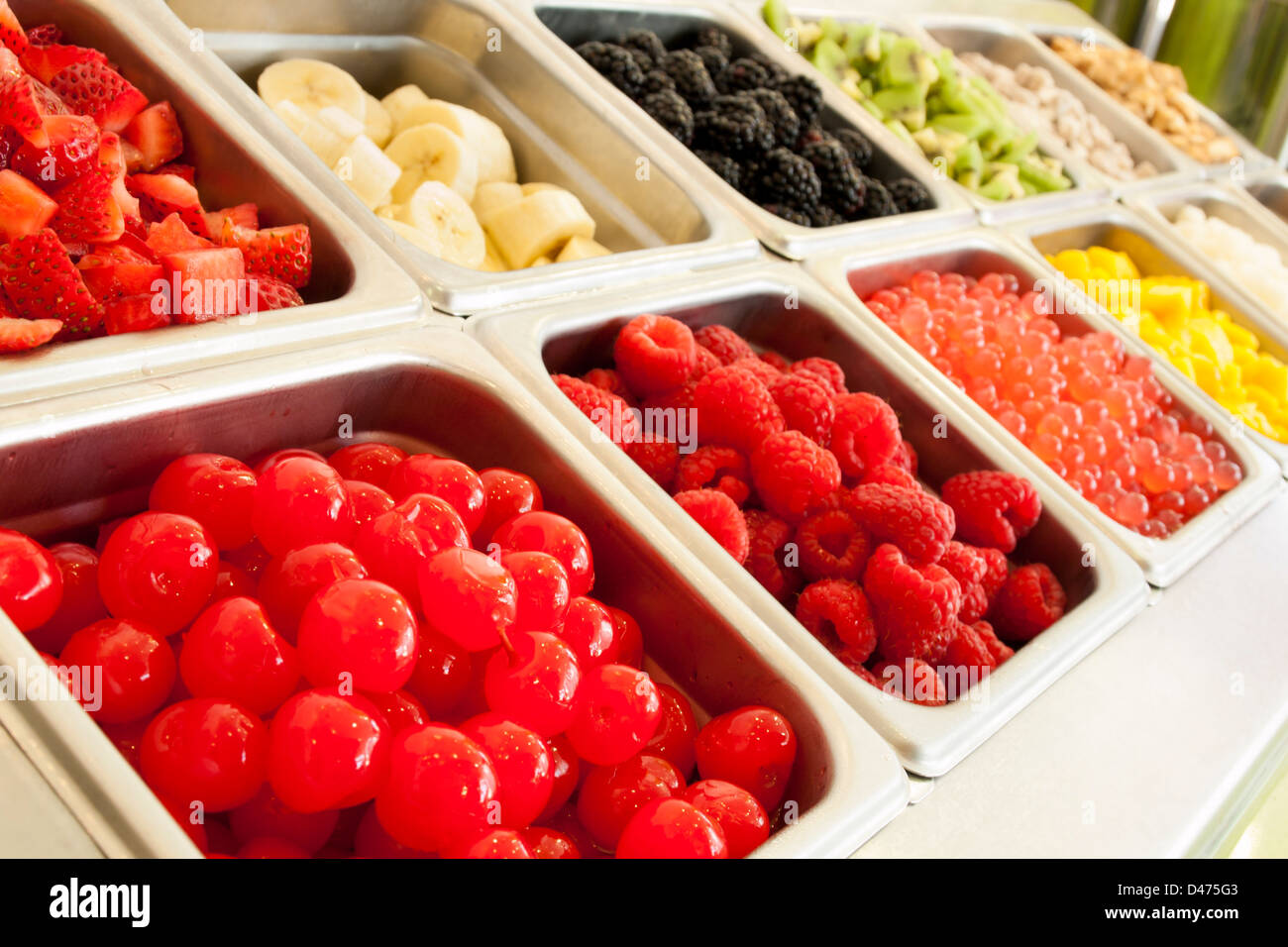 ‎Frozen yogurt toppings bar. Yogurt toppings ranging from fresh fruits ...