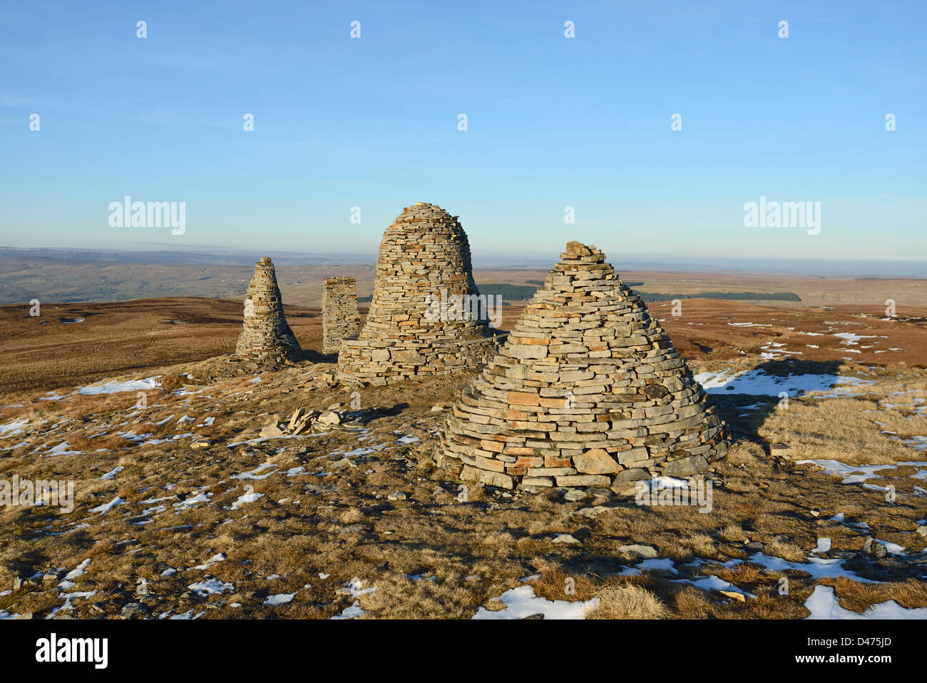 Nine Standards Rigg (detail). Hartley Fell, Cumbria, England, United ...