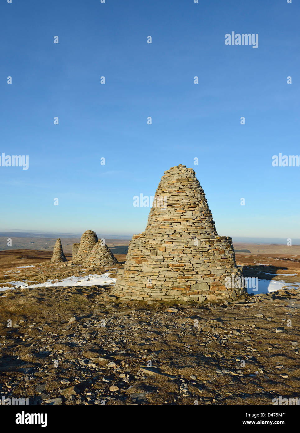 Nine Standards Rigg (detail). Hartley Fell, Cumbria, England, United ...