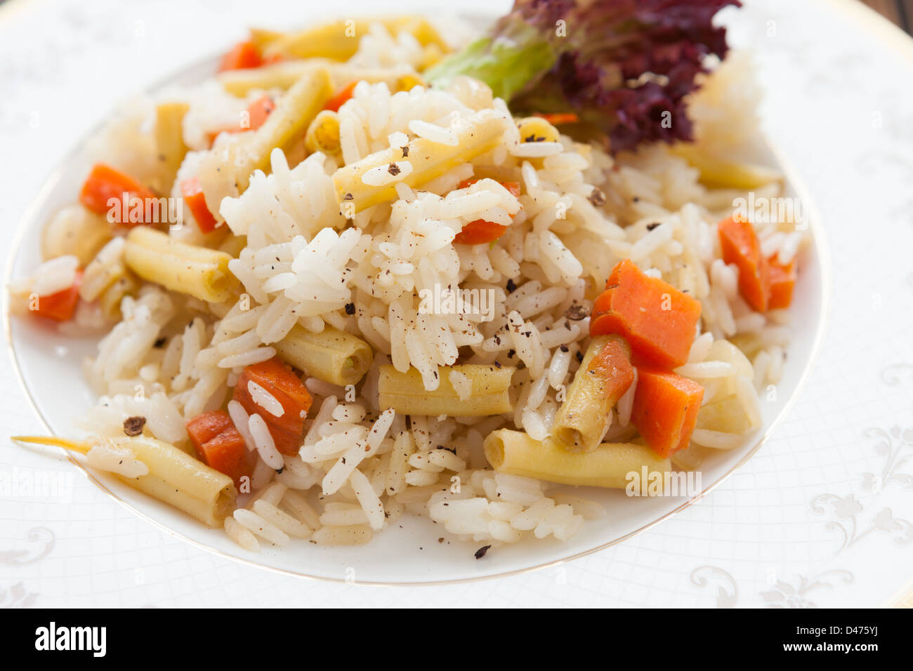rice prepared with vegetables, closeup food Stock Photo - Alamy