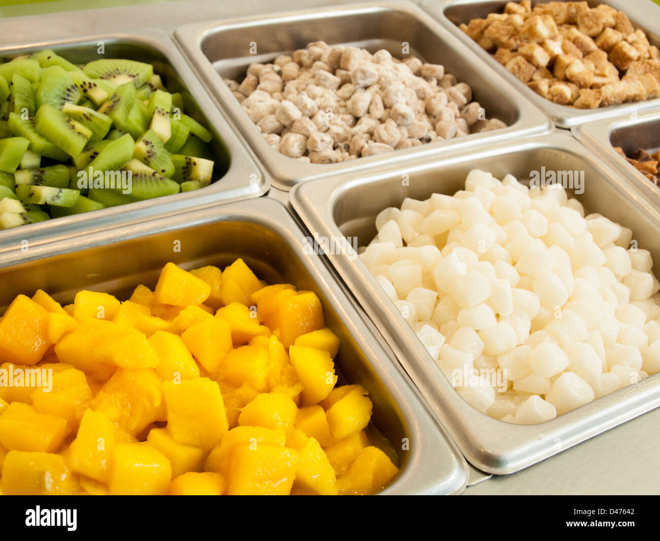 ‎Frozen yogurt toppings bar. Yogurt toppings ranging from fresh fruits ...