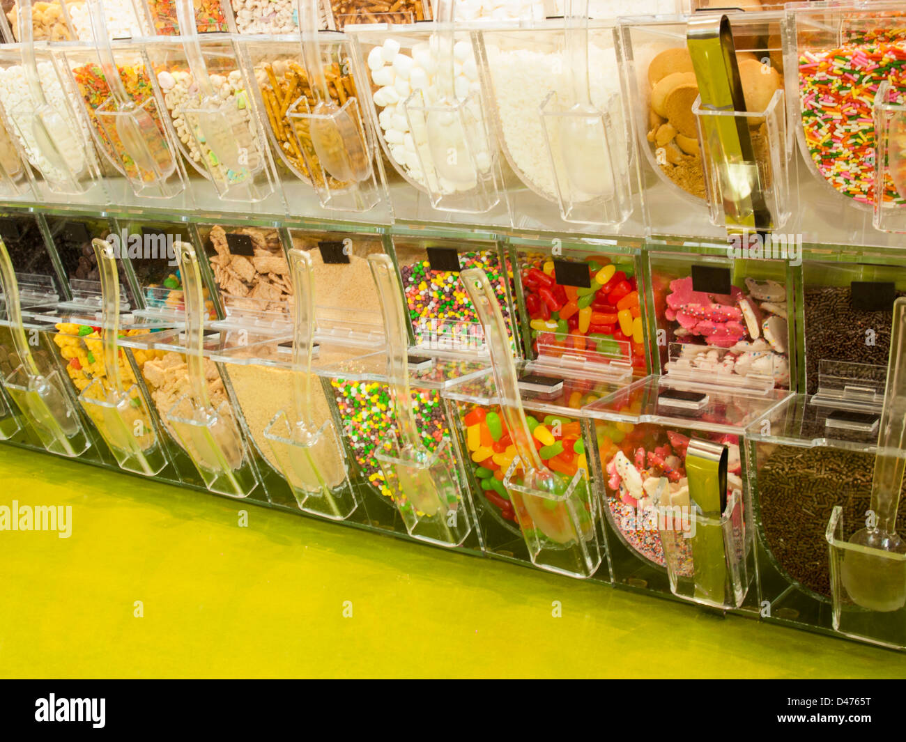 Frozen Yogurt With Candy Toppings