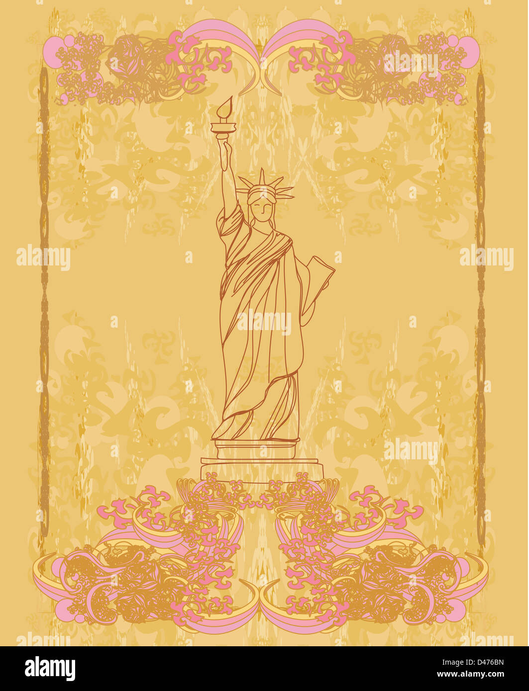 Statue Of Liberty - vintage paper Stock Photo - Alamy