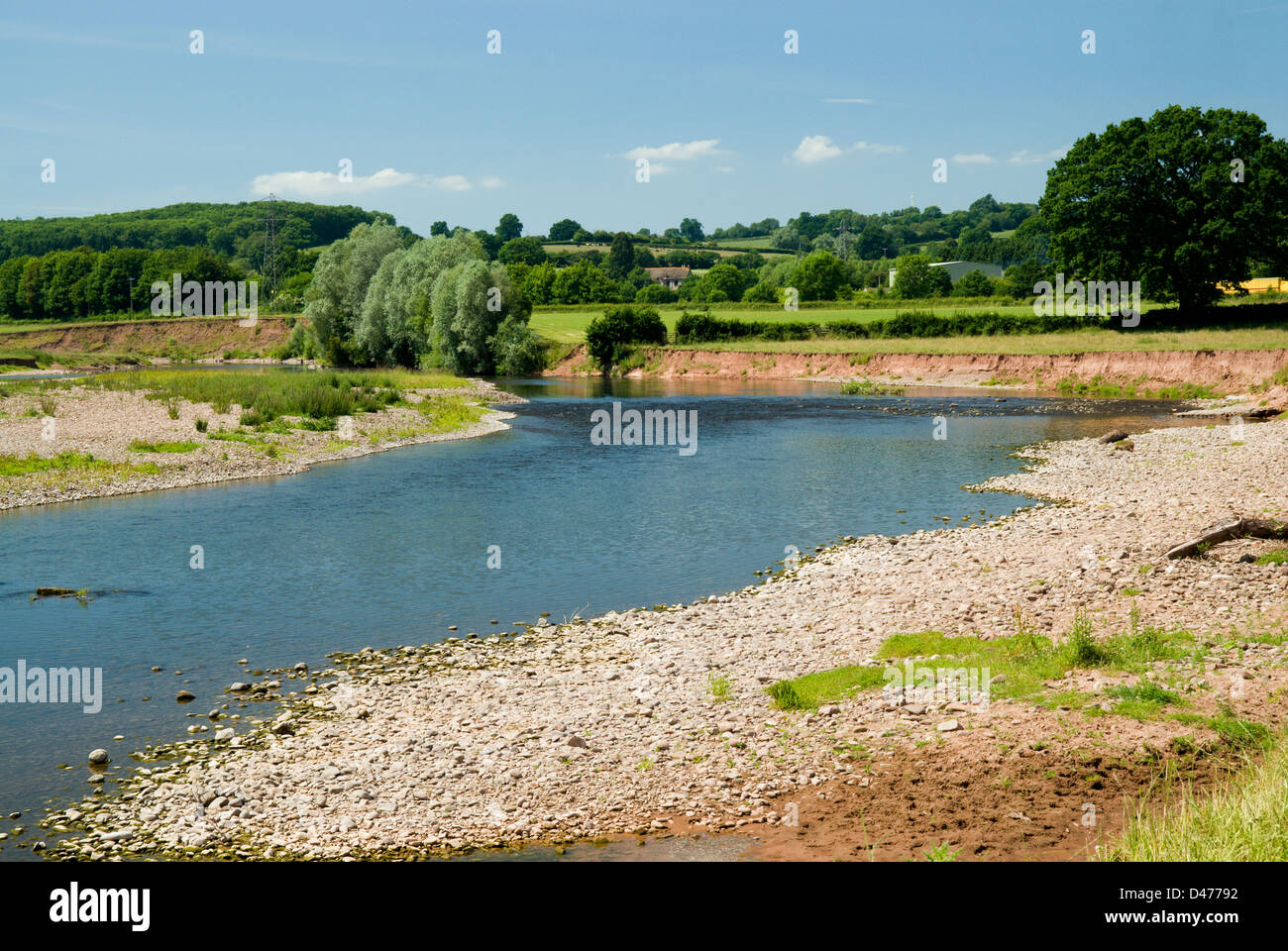 River Usk from the Usk Valley Walk, The Bryn near Abergavenny ...