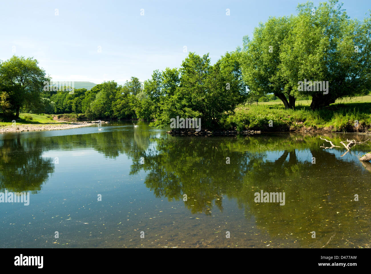 river usk from the usk valley walk the bryn near abergavenny ...