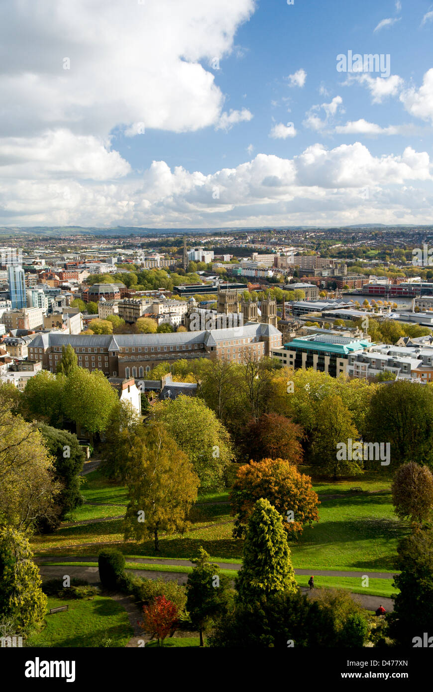 view looking out across bristol from the cabot tower brandon hill ...