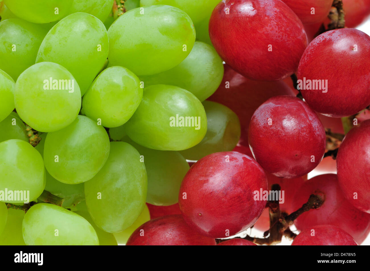 Bunches of Green and Red Grapes Stock Photo - Alamy