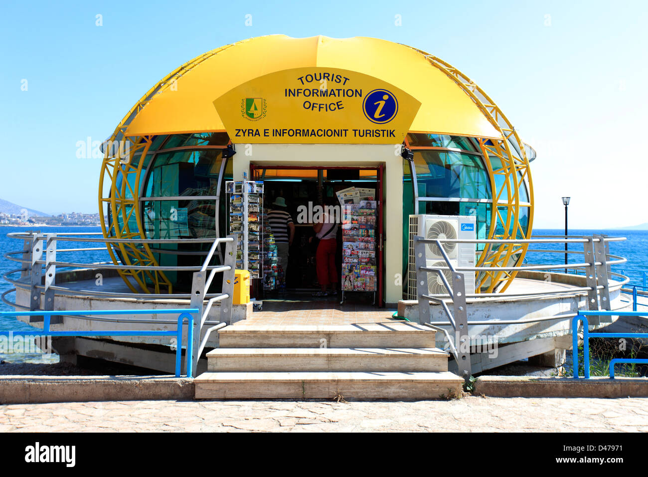Summer view of the Tourist Information centre, Saranda Town, Saranda ...