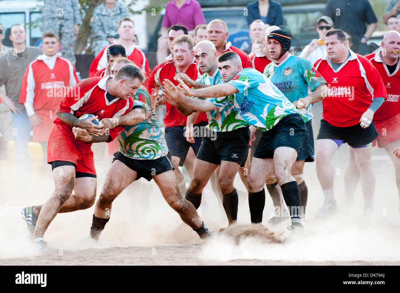 U.S. and French service members play rugby Stock Photo - Alamy
