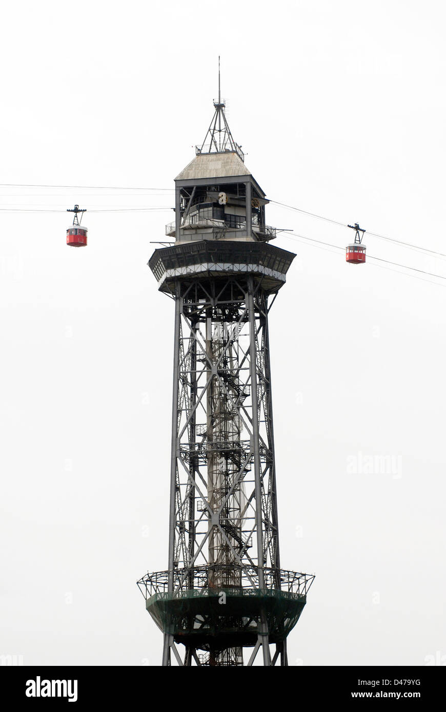 Jaume I tower is a steel truss tower supporting the Port Vell Aerial ...