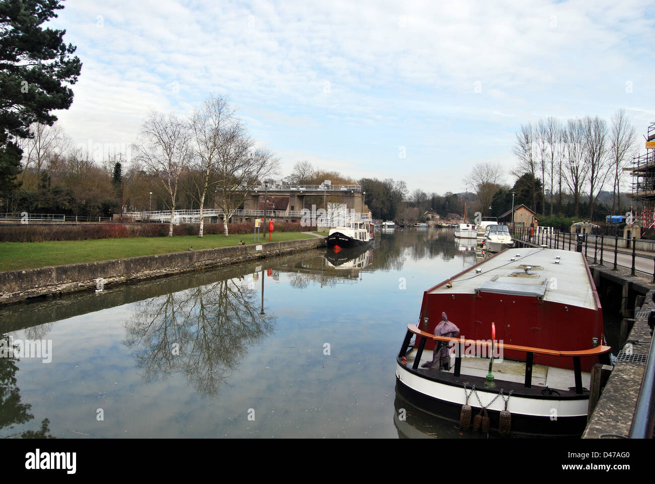 A view of the River Medway in Allington, Maidstone looking towards ...