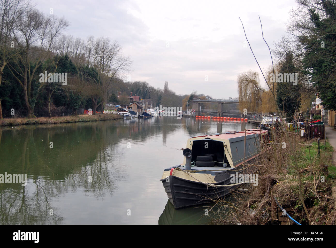 A view of the River Medway in Allington, Maidstone looking towards ...