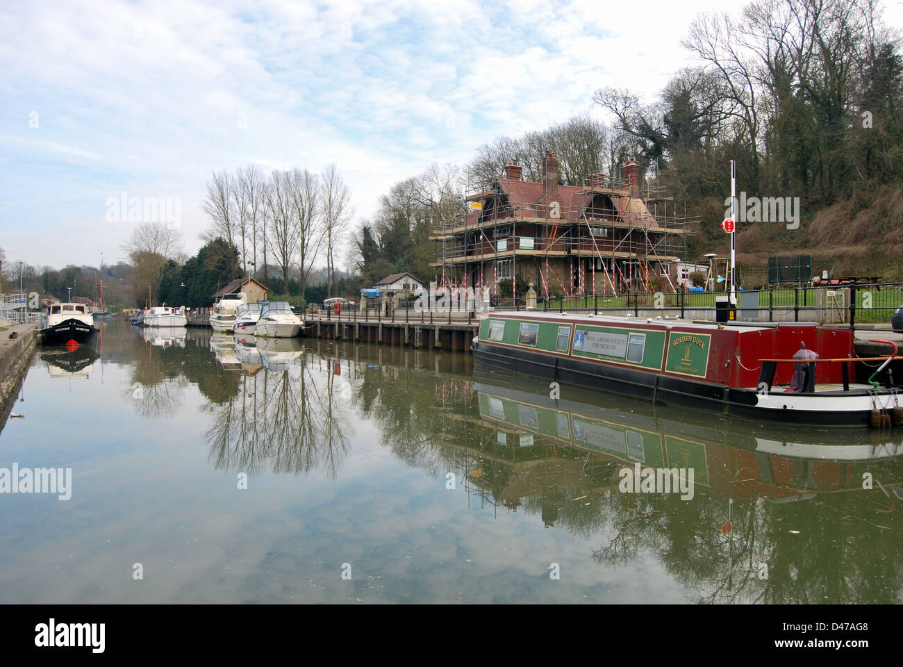 A view of the River Medway in Allington, Maidstone looking towards ...