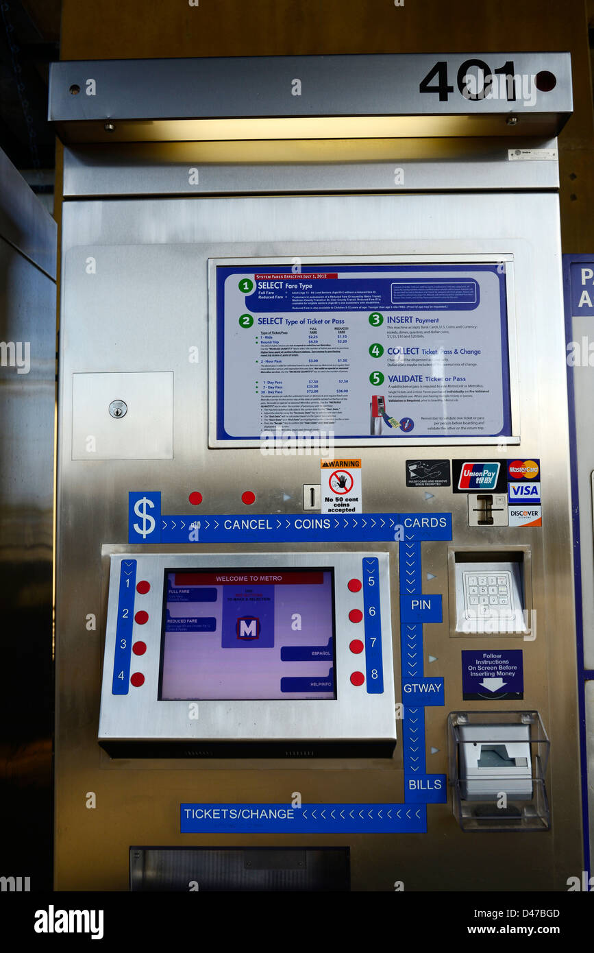 Ticket Machine Mass Transit for Commuters St. Louis Missouri Stock ...