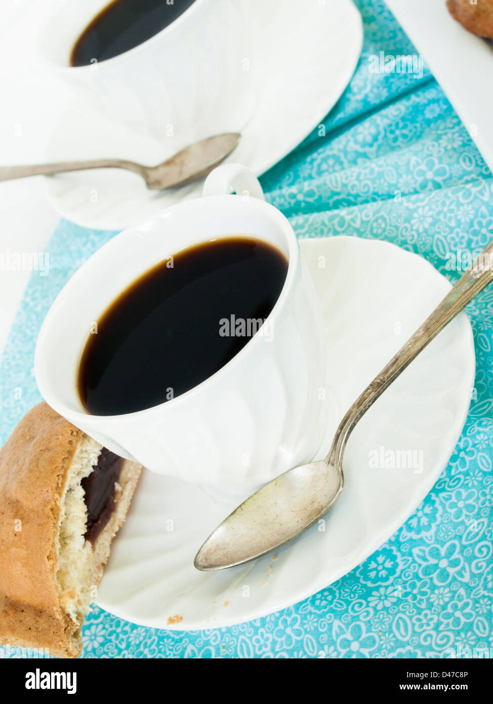 Breakfast with gourmet roti bun and coffee Stock Photo - Alamy