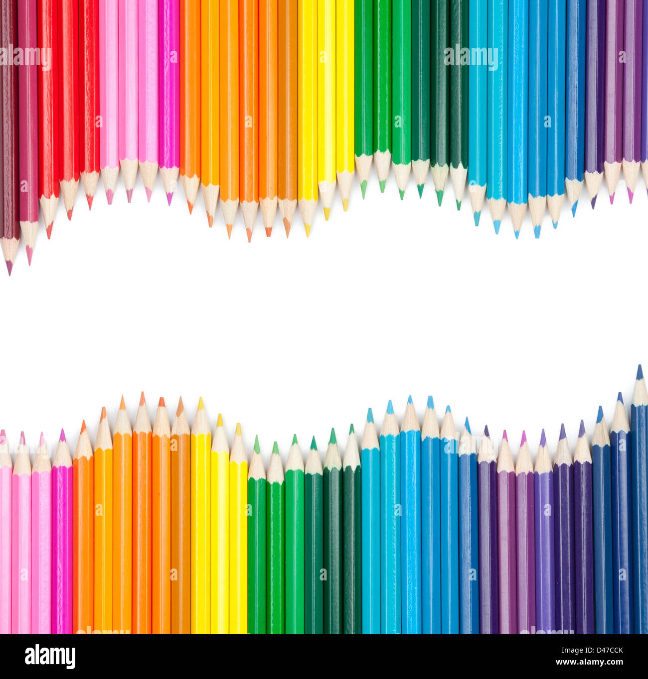 set of color pencils isolated on white Stock Photo - Alamy