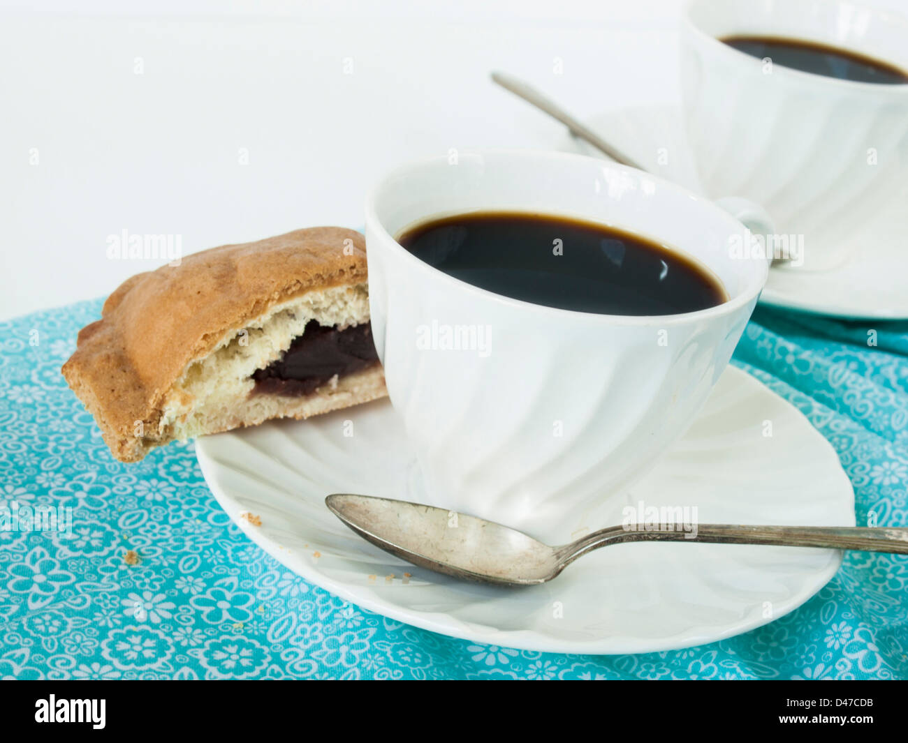Breakfast with gourmet roti bun and coffee Stock Photo - Alamy