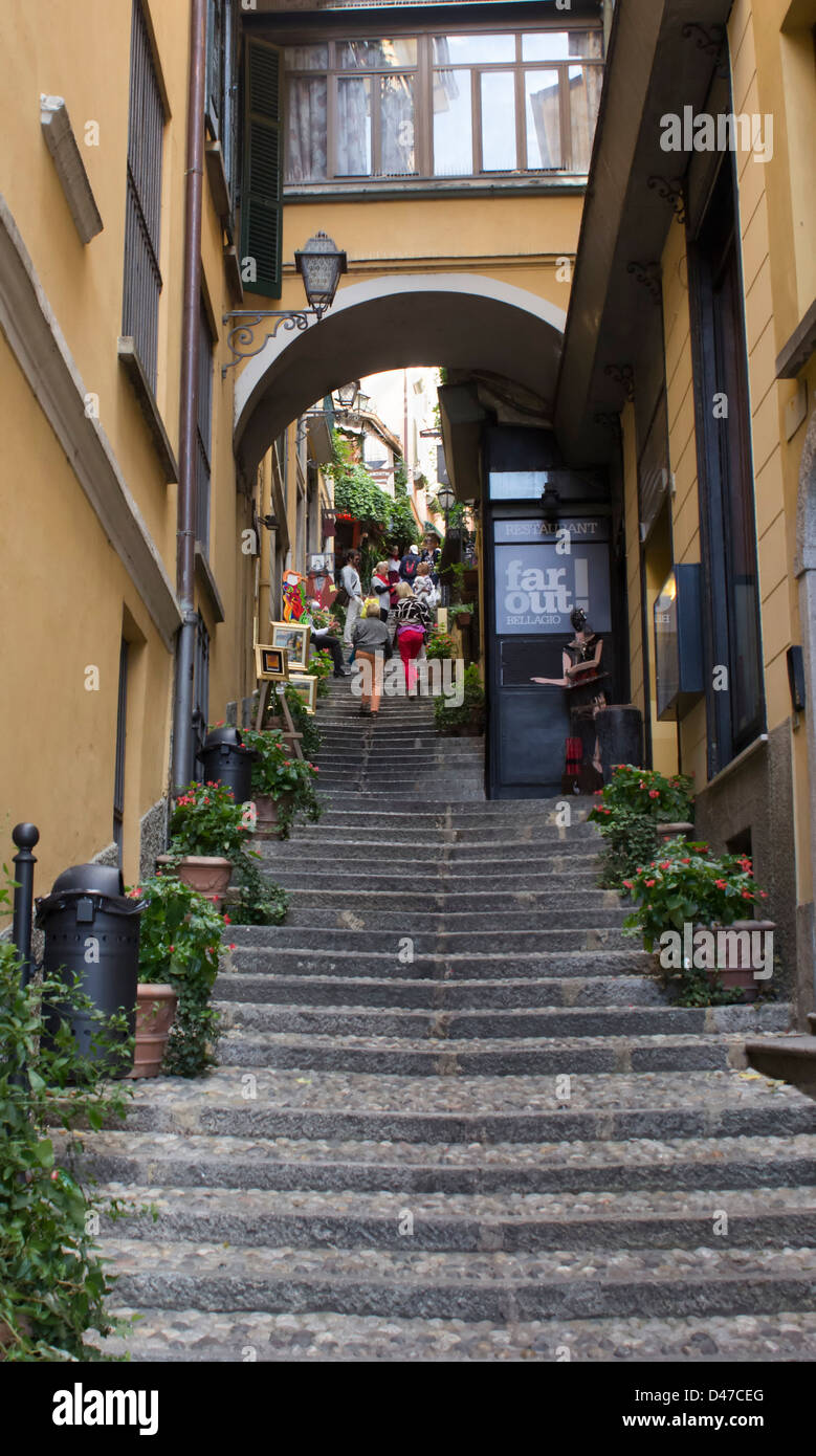 Shopping Street In Como Italy Stock Photo Alamy