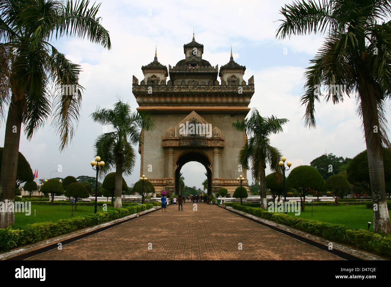 Patuxai, the Victory Gate in Vientiane Laos Asia. A local rendition of ...