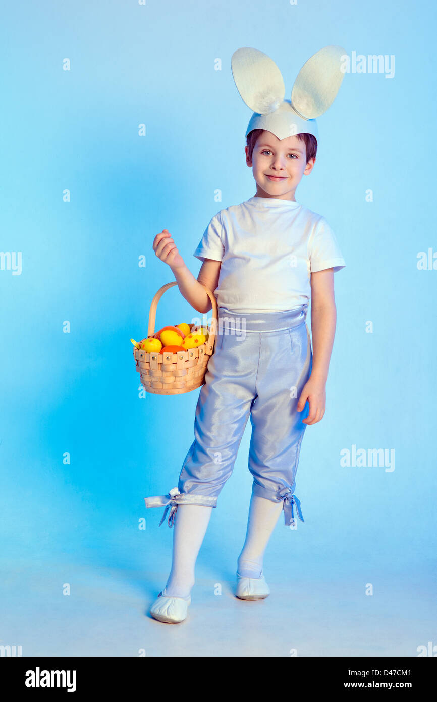 Cute boy wearing bunny ears Stock Photo - Alamy