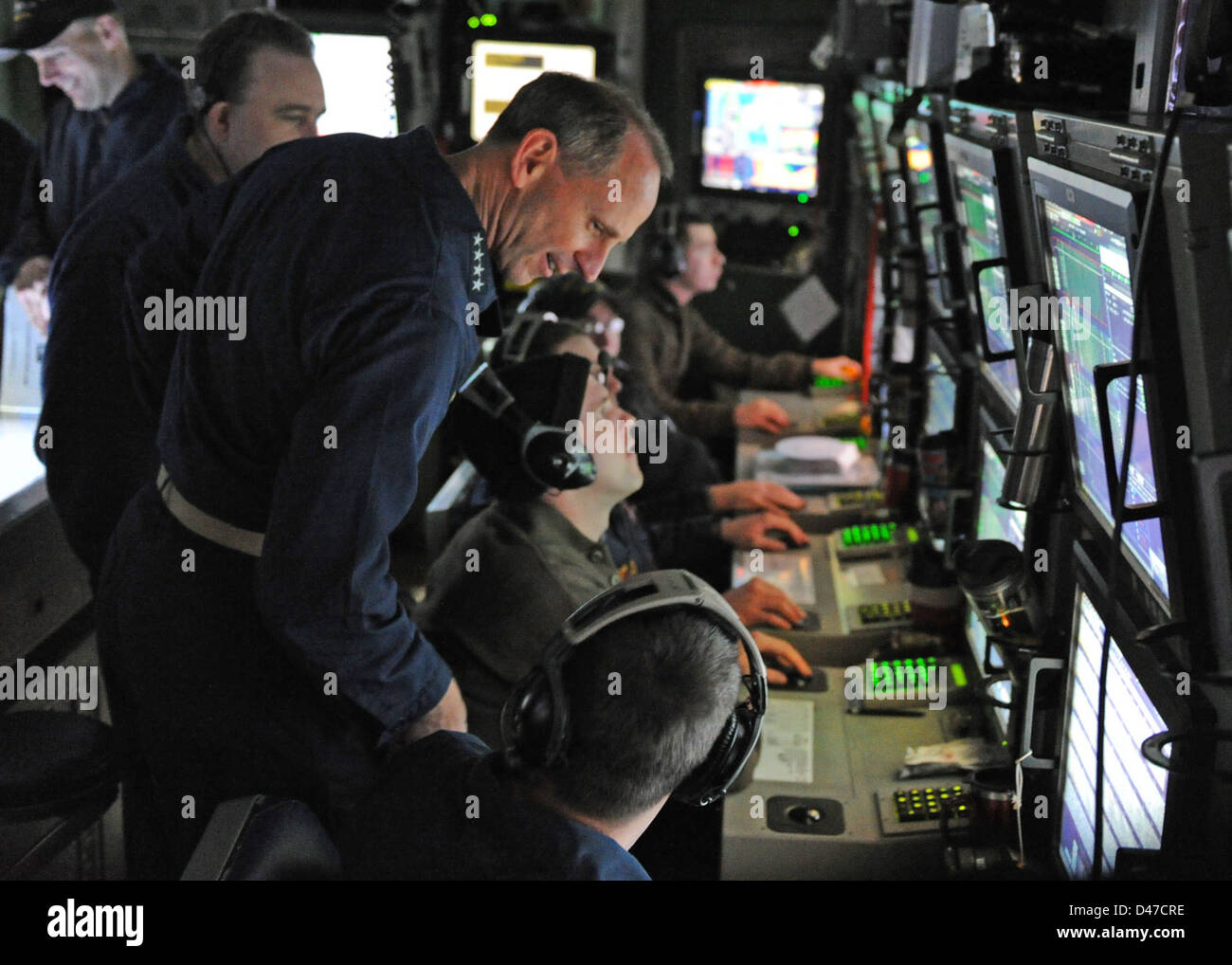 Adm. Jonathan Greenert, the Chief of Naval Operations, tours the USS ...