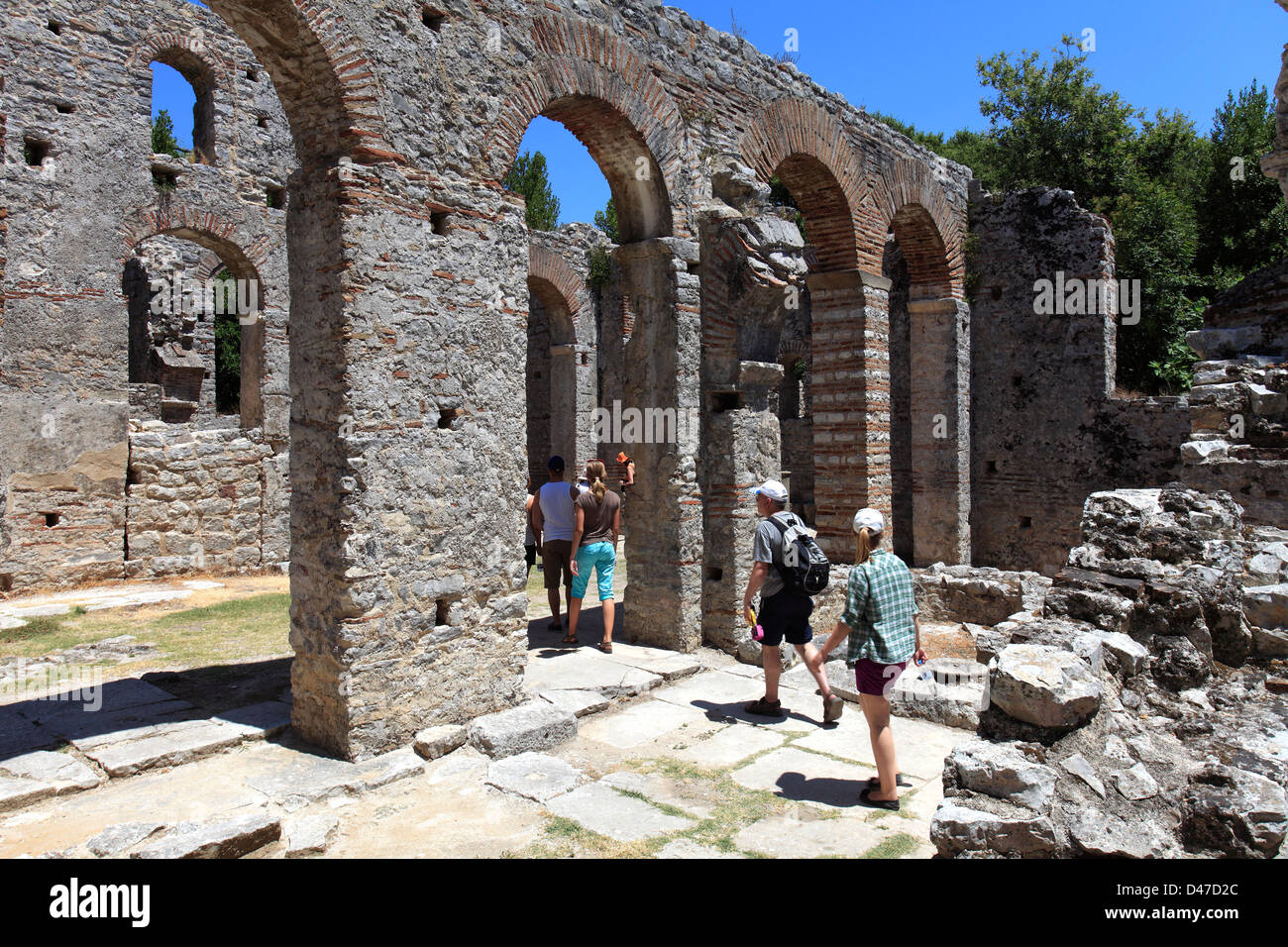 Ruins, Great Basillica, ancient Butrint, UNESCO World Heritage Site ...