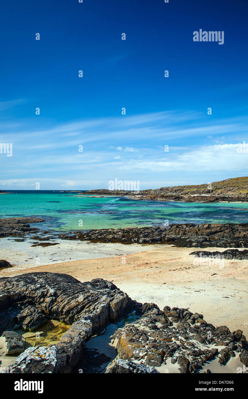 The white sandy beach at Sanna Bay, Ardnamurchan, Highlands, Scotland ...
