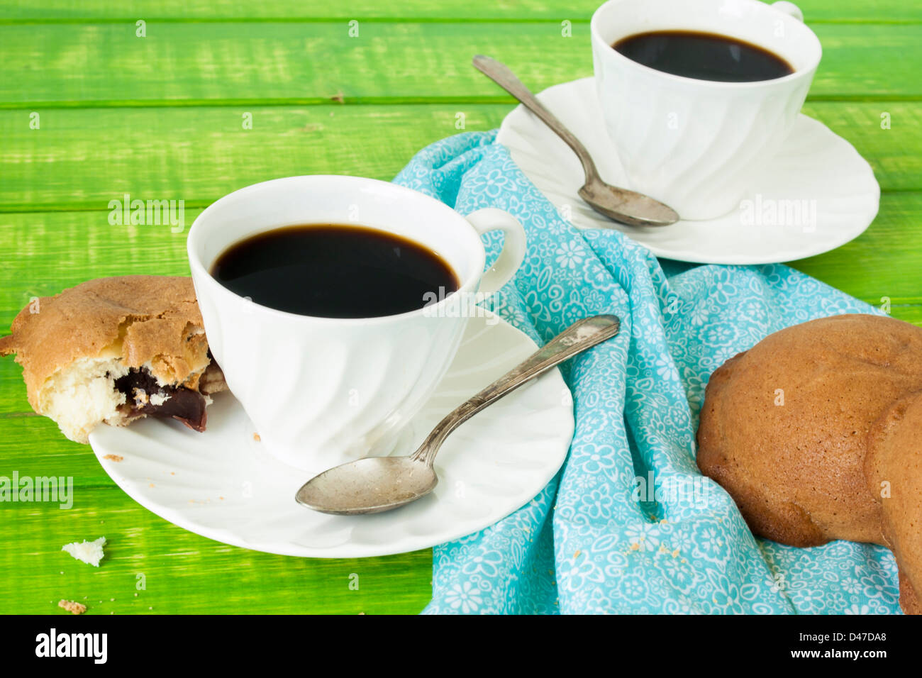 Breakfast with gourmet roti bun and coffee Stock Photo - Alamy