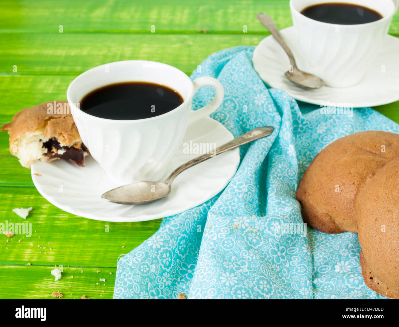 Breakfast with gourmet roti bun and coffee Stock Photo - Alamy