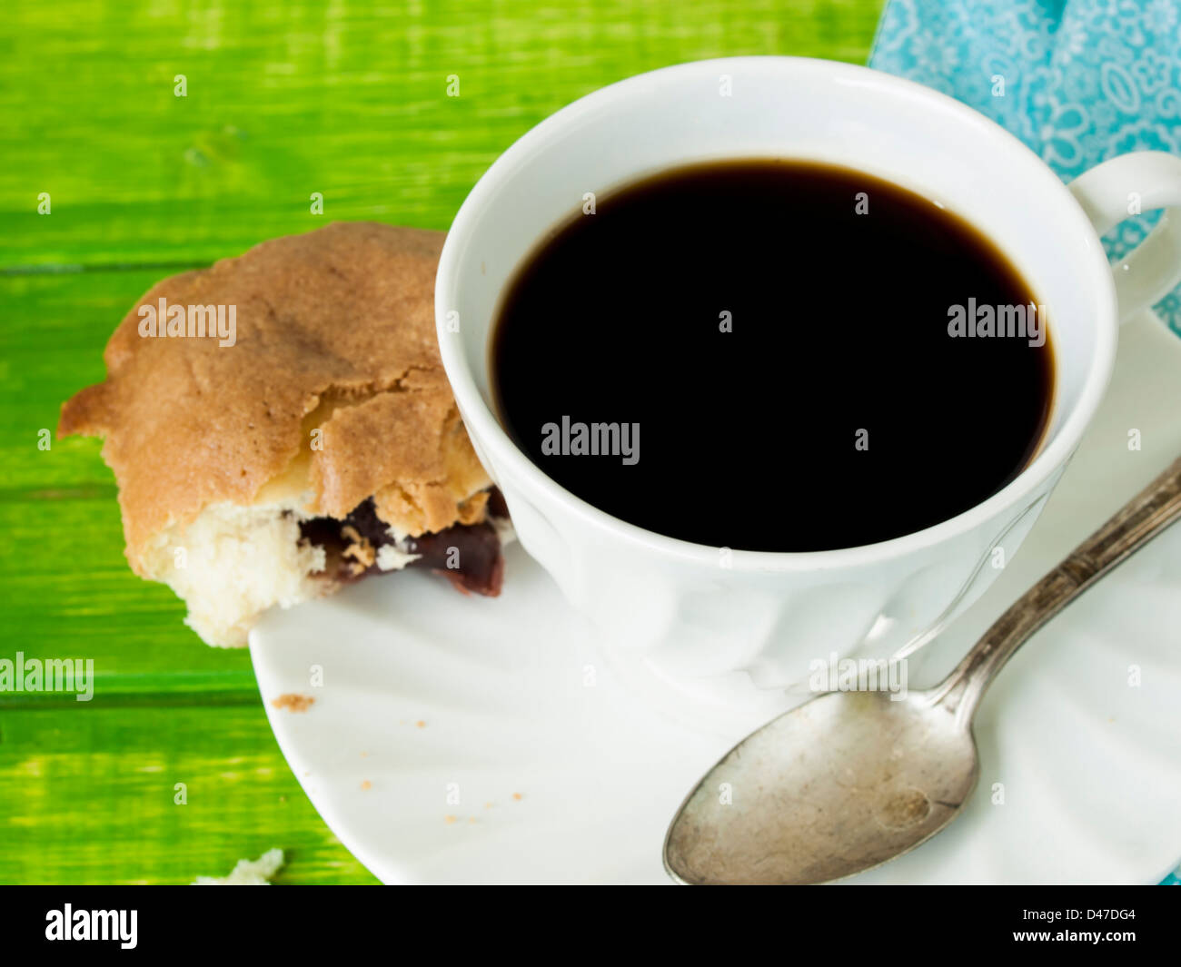 Breakfast with gourmet roti bun and coffee Stock Photo - Alamy