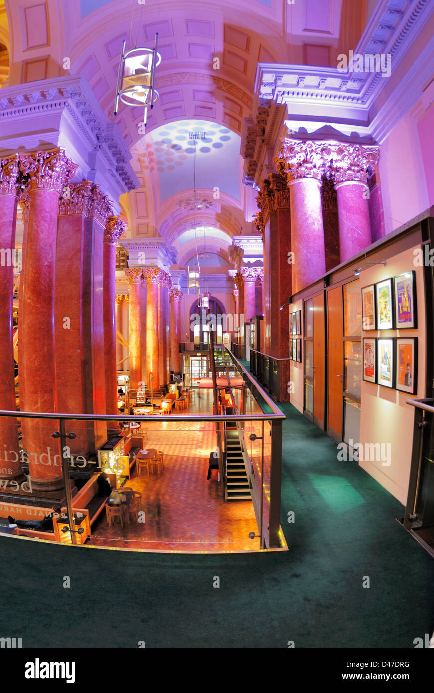 Interior of the Royal Exchange Building in Manchester showing the ...