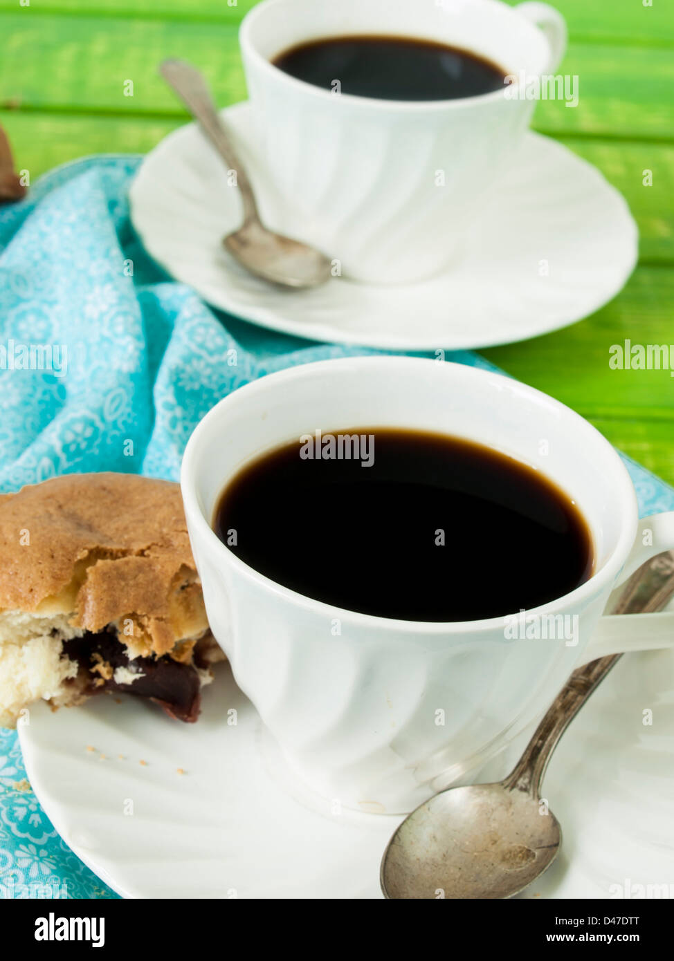 Breakfast with gourmet roti bun and coffee Stock Photo - Alamy