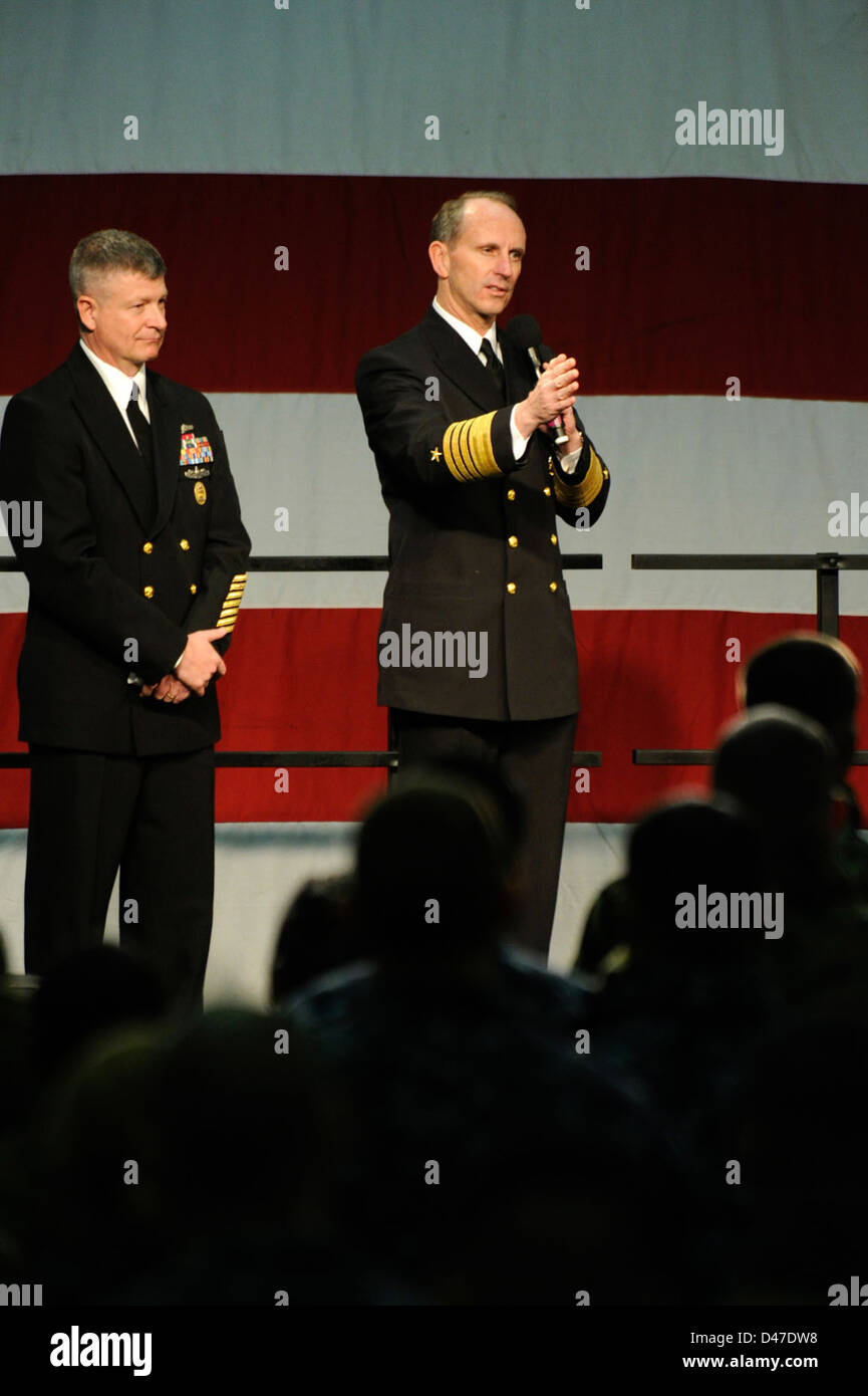 U.S. Navy leadership addresses USS Bataan Sailors, introducing the 21st ...