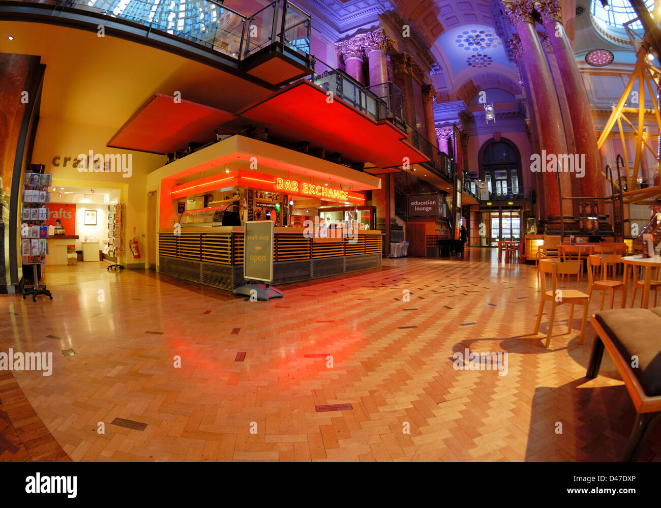 Interior of the Royal Exchange Building in Manchester showing the ...