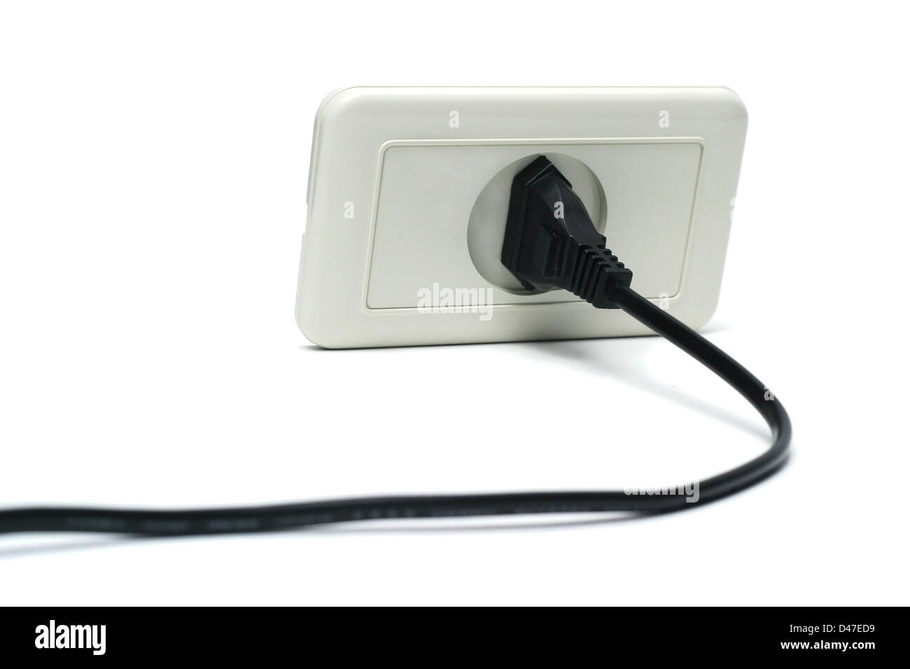 Electric socket and plug isolated on white Stock Photo - Alamy