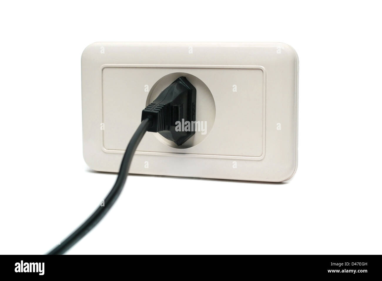 Plug in the socket isolated Stock Photo - Alamy