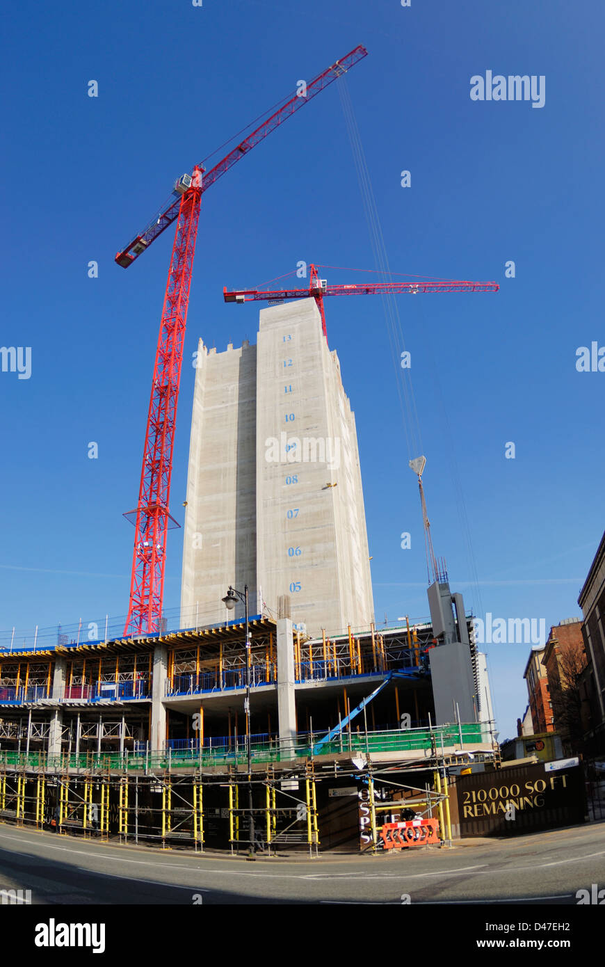 New building being constructed in central Manchester Stock Photo - Alamy