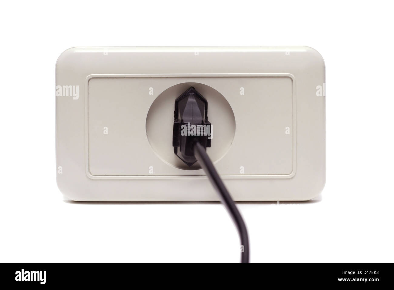 Plug in the socket isolated Stock Photo - Alamy