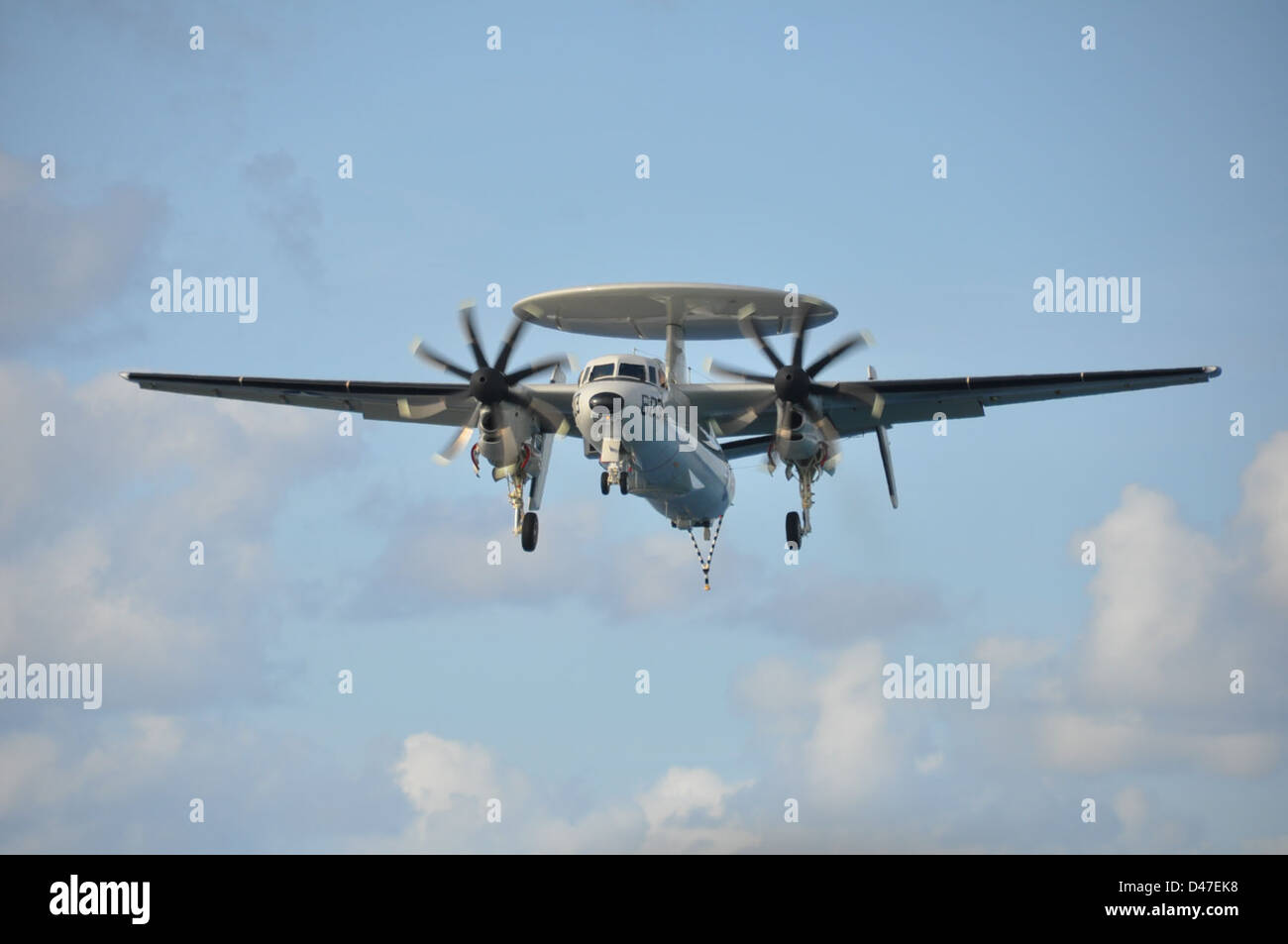 An E-2 Hawkeye from Carrier Airborne Early Warning Squadron (VAW) 123 ...