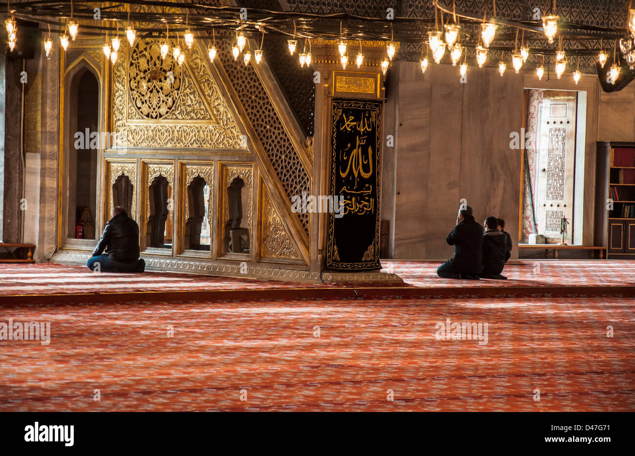 inside the Blue Mosque in Istanbul, Turkey Stock Photo - Alamy