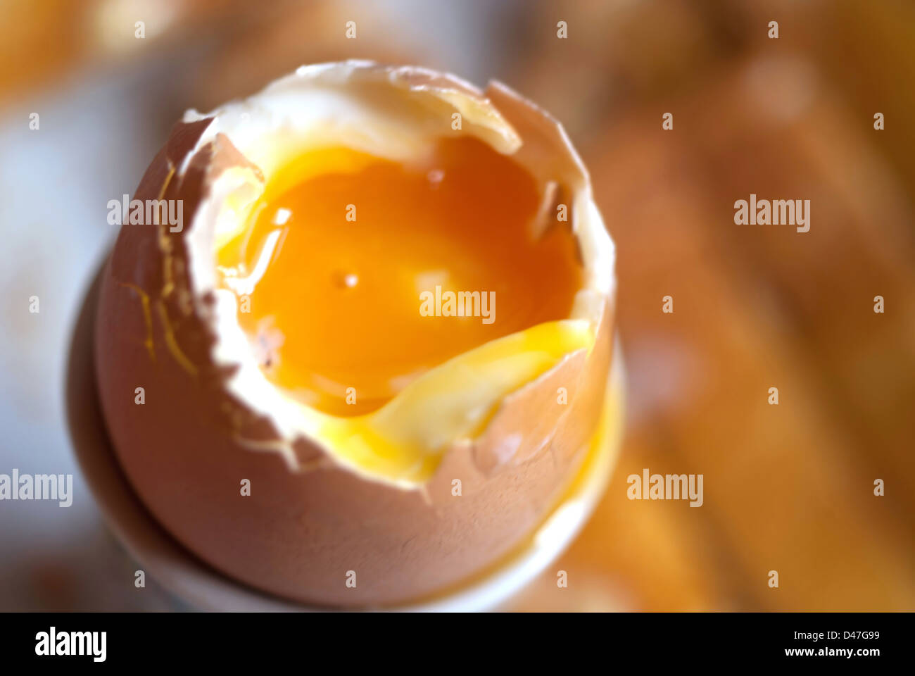 Boiled egg with yellow yolk Stock Photo - Alamy