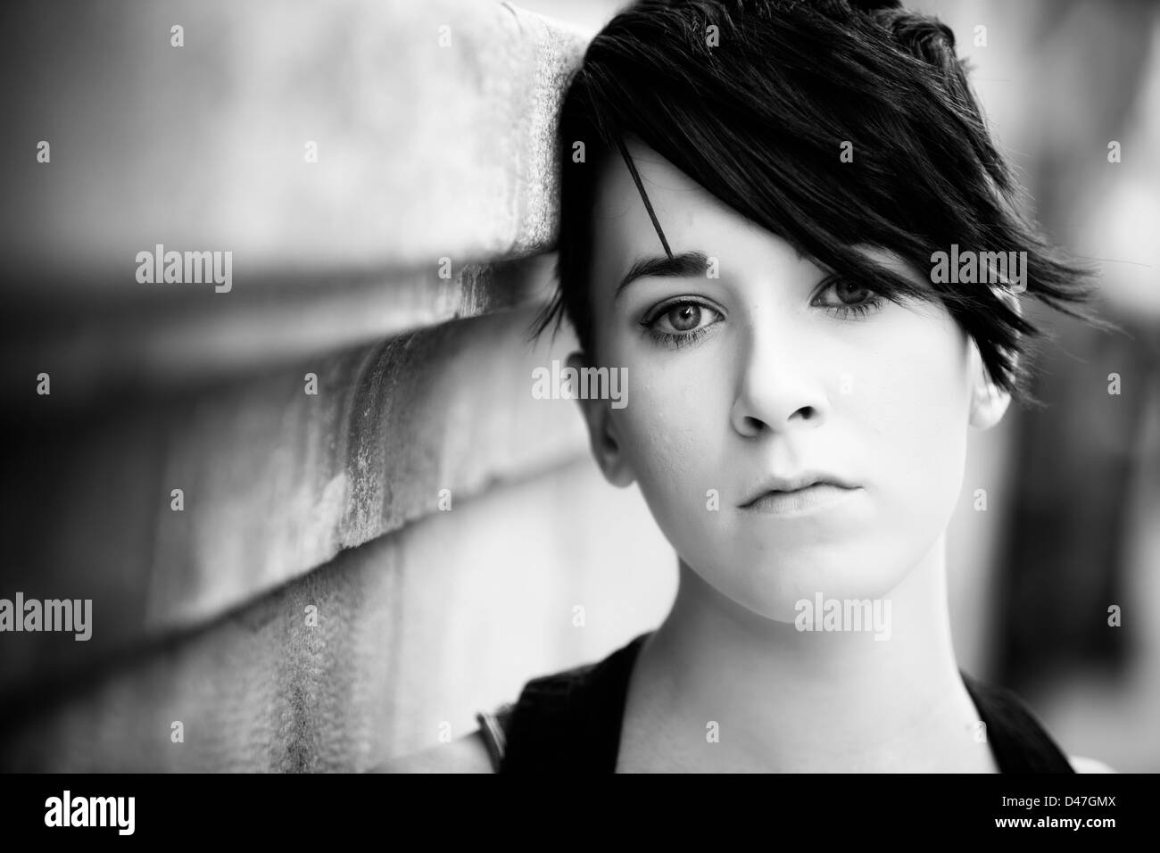 Modern looking urban girl close portrait Stock Photo - Alamy
