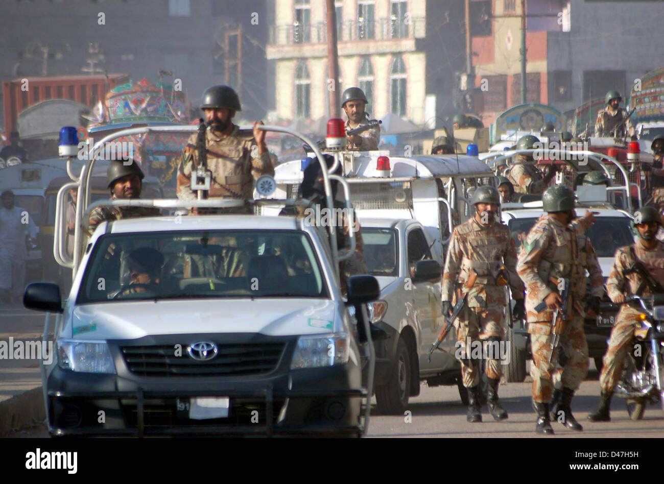 Rangers officials patrolling during search operation against criminals ...