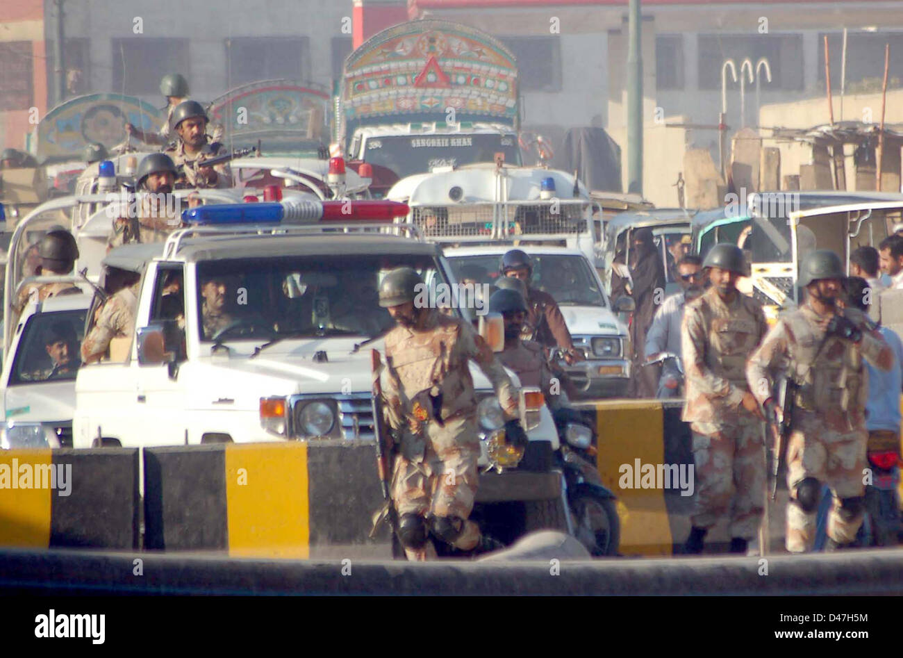 Rangers officials patrolling during search operation against criminals ...