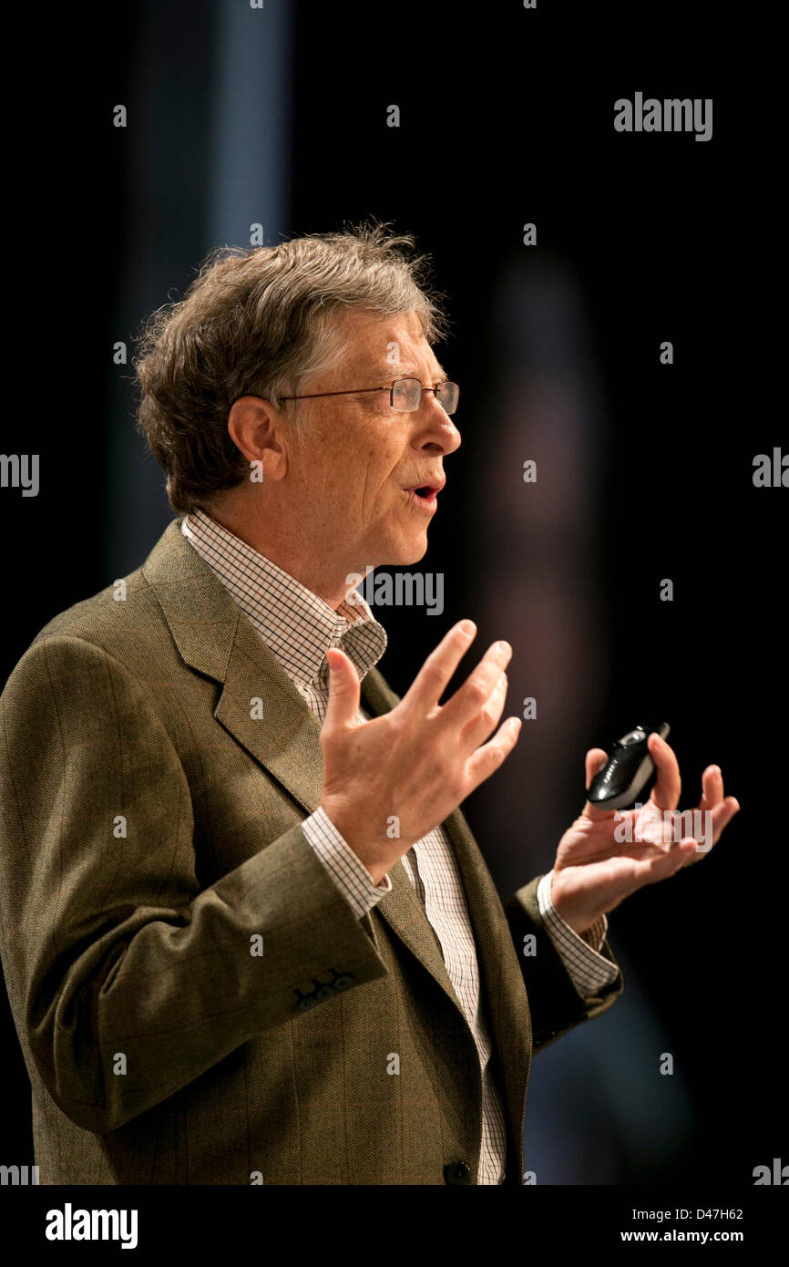 Microsoft founder and philanthropist Bill Gates delivers the closing ...