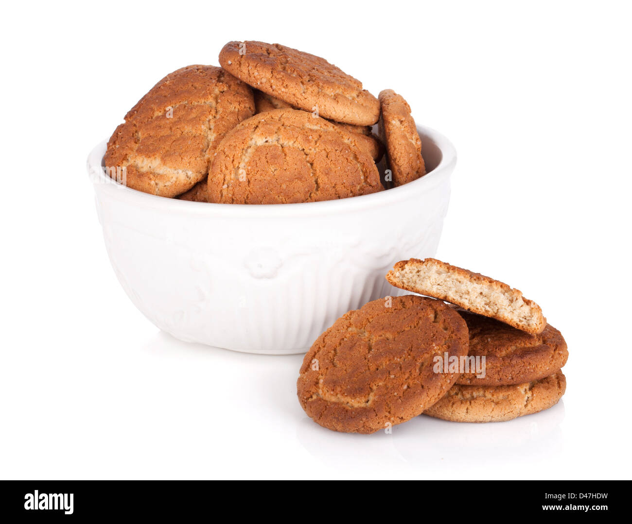 Bowl of cookies. Isolated on white background Stock Photo - Alamy