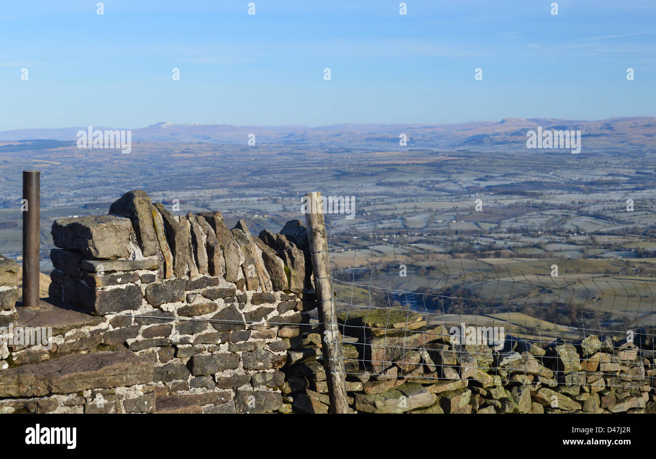 Stone Stile in Dry Stone Wall on the Summit Pendle Hill Looking Towards ...