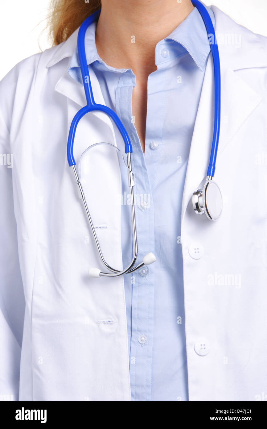 Doctor with stethoscope in studio Stock Photo - Alamy