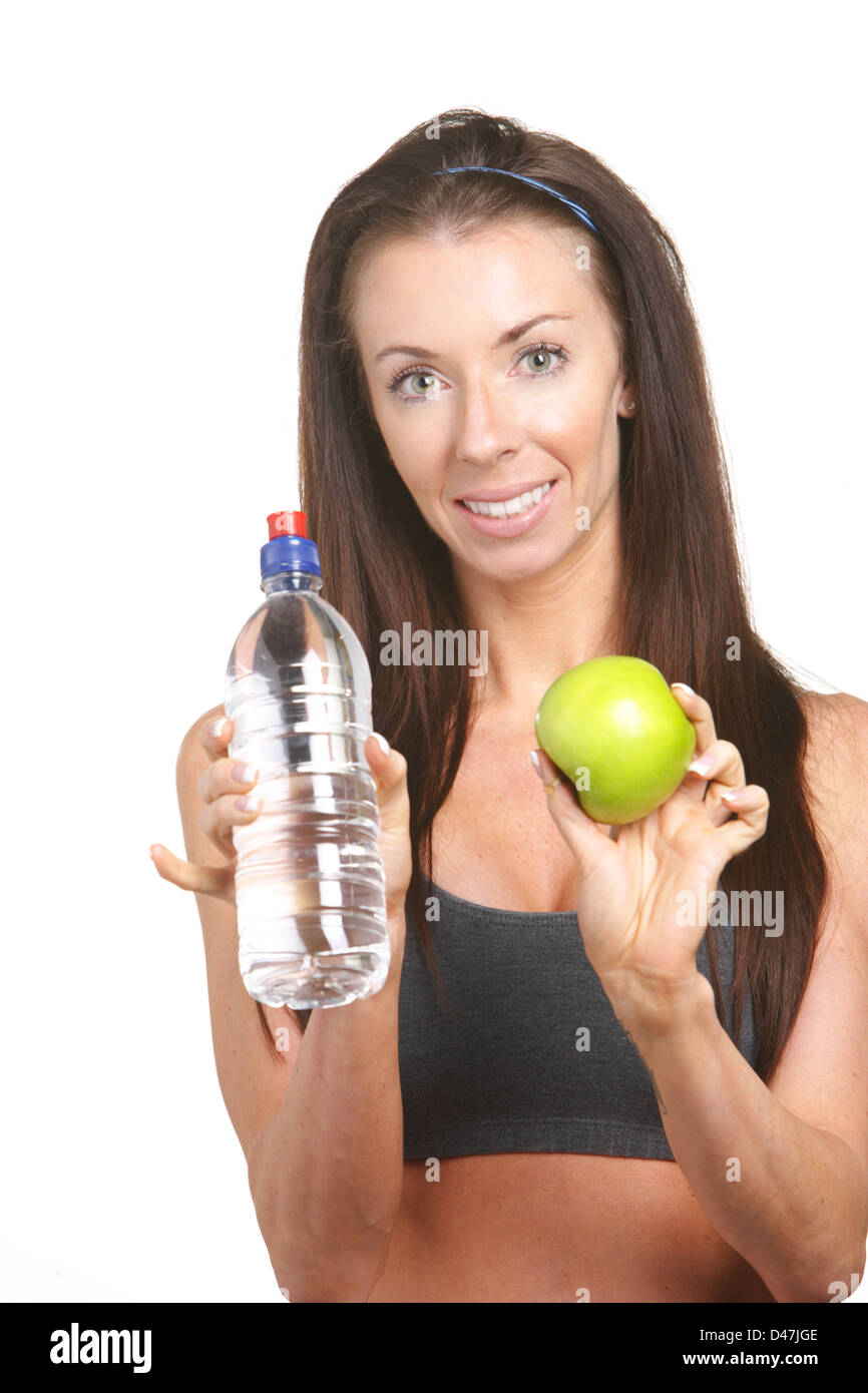 Fitness Woman healthy snack in the gym Stock Photo - Alamy