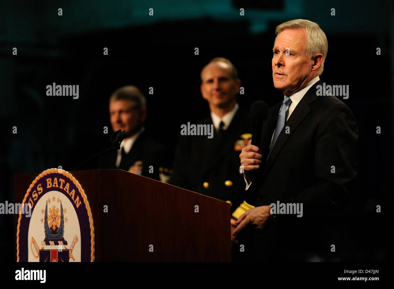 The Secretary of the Navy (SECNAV) answers questions from a Sailor ...